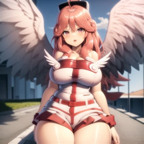 Rule 34 Ahoge Ai Generated Angel Angel Wings Asymmetrical Wings Bangs