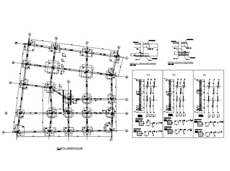 Foundation Plan Structure And Constructive Details Of Building Dwg File Cadbull