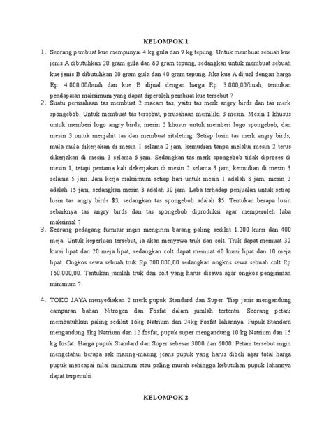 Soal Linear Programming Pdf