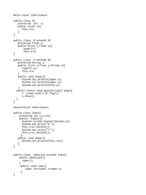 Inheritance Programs1 Pdf Method Computer Programming Object