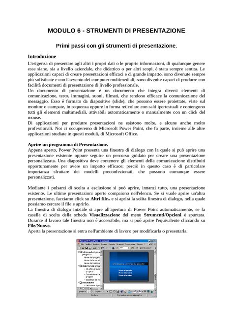 Appunti Ecdl Modulo6 Power Point Docsity