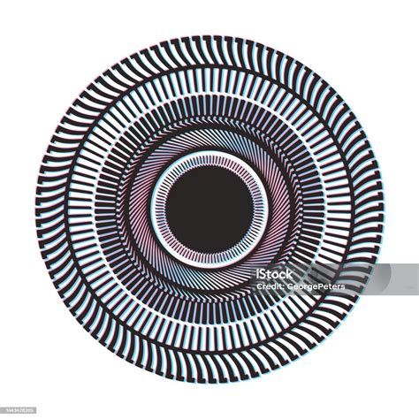 Concentric Circles And Glitch Technique Stock Illustration Download
