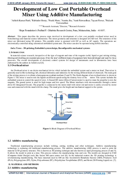 Pdf Development Of Low Cost Portable Overhead Mixer Using Additive Manufacturing