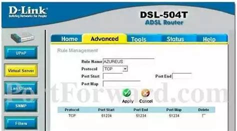 D Link DSL 504T Router Port Forwarding Guide