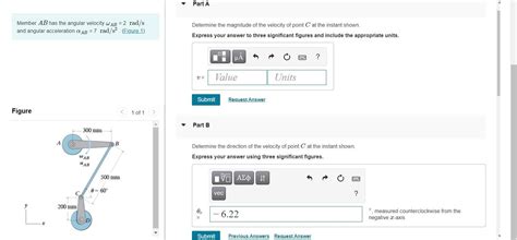 Solved Part A Member AB Has The Angular Velocity W AB Chegg