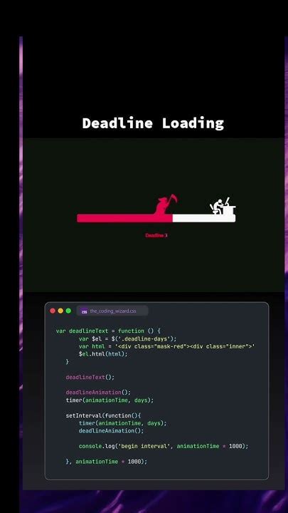 Deadline Loading📌 Css Cssanimation Coding Javascript Codingskills