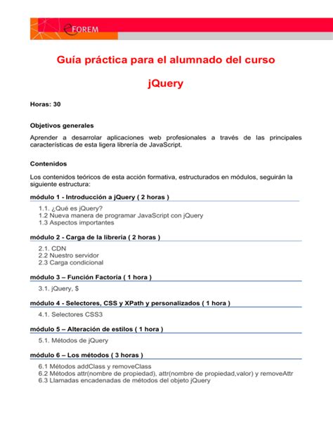 Guía Práctica Para El Alumnado Del Curso Jquery E