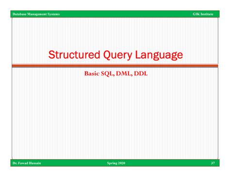2 Intro To Sql Lecture Notes 2 Database Management Systems Gik Institute Structured Query