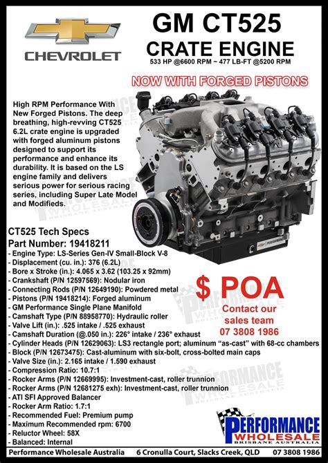 Gm Ct525 Crate Engine Performance Wholesale Australia