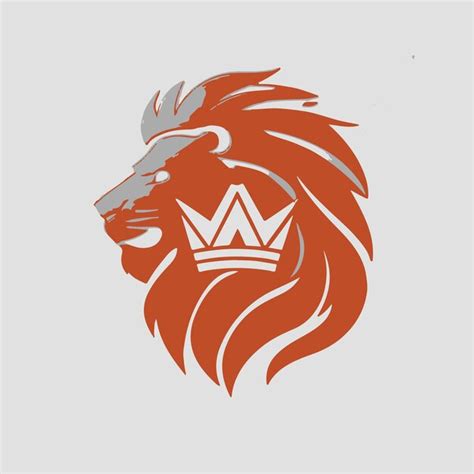 사자 왕관 로고 프리미엄 벡터