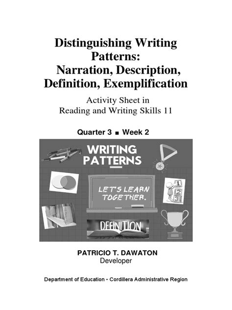 Passed 1657 13 21melcs Deped Car Ro Distinguishing Writing Patterns Narration Description