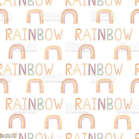 귀여운 무지개 원활한 패턴 수채화 Abc 및 무지개 반복 종이 어린이 종이 직물에 대 한 어린이 패턴 보육 인쇄 디자인 0명에