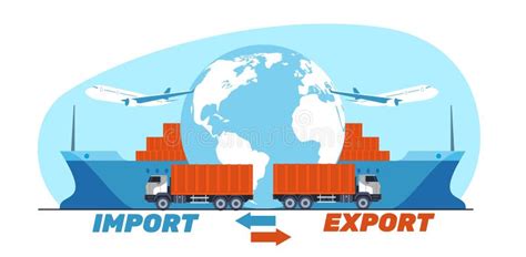 Concept Of Exporting And Importing Cargo Around World Global Logistics