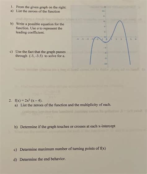 Solved From The Given Graph On The Right A List The Chegg