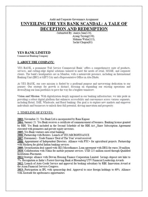 Audit And Corporate Governance Assignment Download Free Pdf Banks Reserve Bank Of India