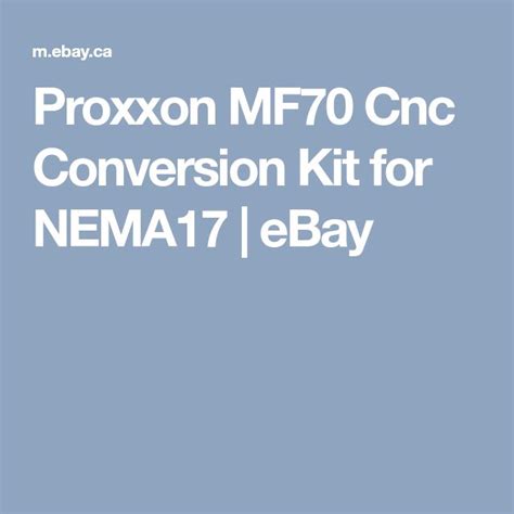 Proxxon Mf70 Cnc Conversion Kit For Nema17 Ebay Fraiseuse