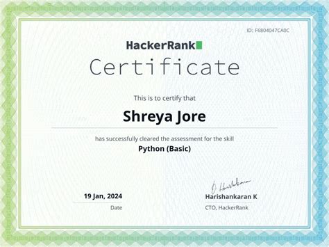 Python Certification Hackerrank Programming Continuouslearning
