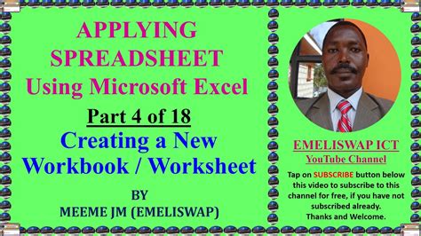 Creating A New Workbook Using Microsoft Excel Youtube