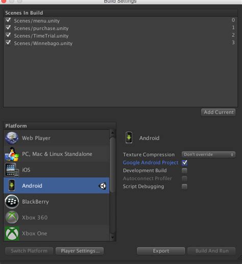 Unity Game Engine Export Google Android Project From Unity D Player Using Command Line Stack