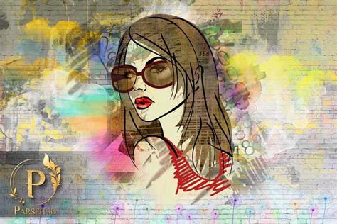 پارسه کاغذ و پوستر دیواری 3d طرح پوستر دیواری چهره زن در زمینه دیوار