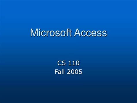 Ppt Microsoft Access Powerpoint Presentation Free Download Id