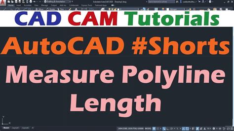 Autocad Measure Polyline Length Shorts Youtube