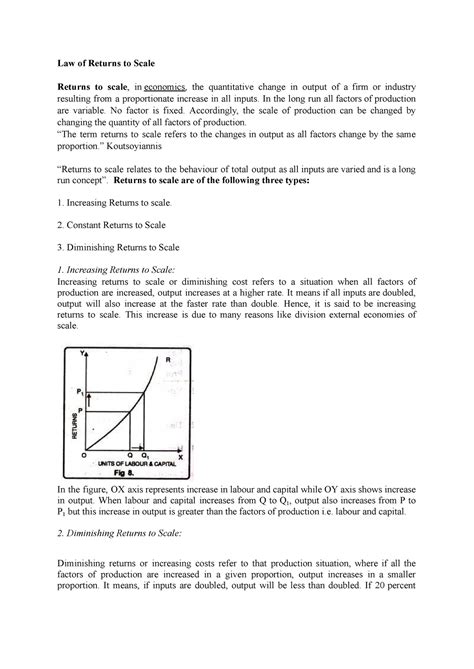 Returns To Scale Law Of Returns To Scale Returns To Scale In Economics The Quantitative