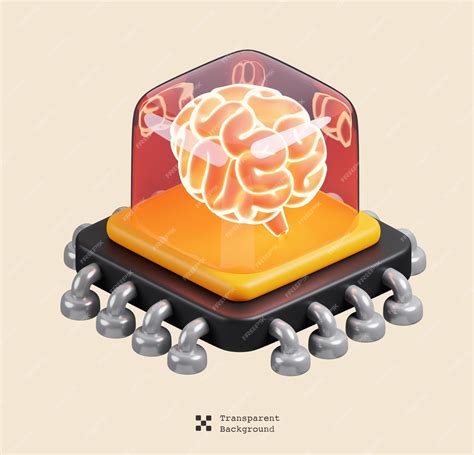 premium psd human brain ai microchip icon isolated ai support and