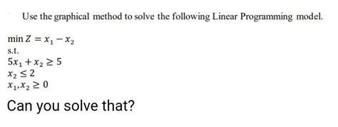 Solved Use The Graphical Method To Solve The Following