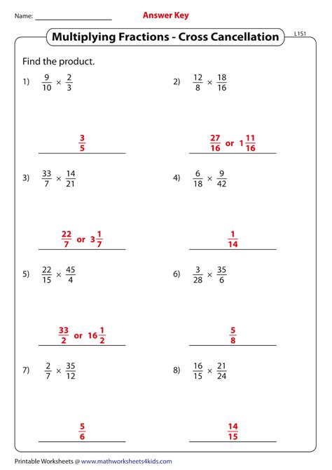 Multiplying Fractions Theworksheets Com Page 2