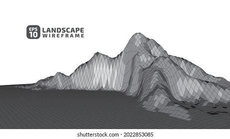 Abstract Wireframe Background D Grid Technology Stock Vector Royalty Free