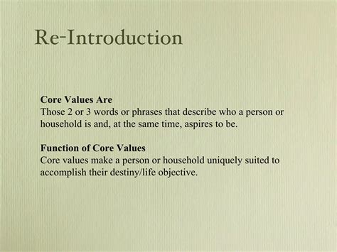 Discovering Your Core Values Part PPT