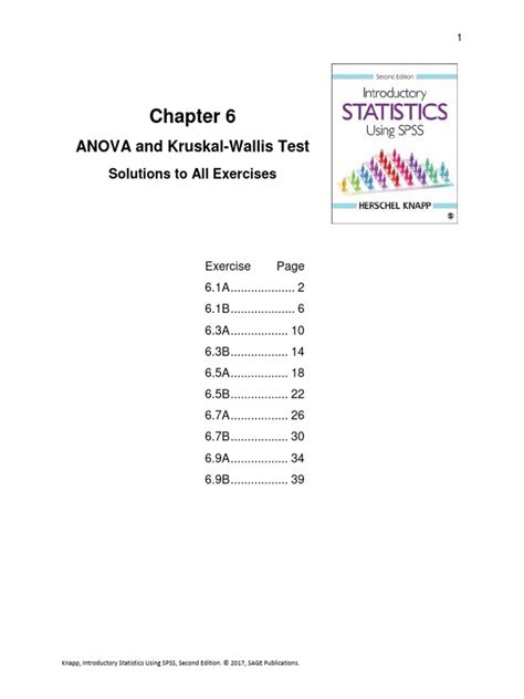 Solutions Ch 06 Anova And Kruskal Wallis Test Pdf Analysis Of