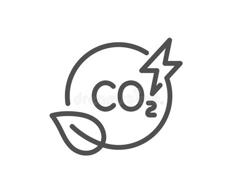 Co2 Gas Line Icon Carbon Dioxide Emissions Sign Vector Stock