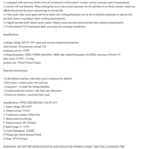 PWM DC Motor Speed Regulator A V V Speed Control Switch Function Makerlab Electronics