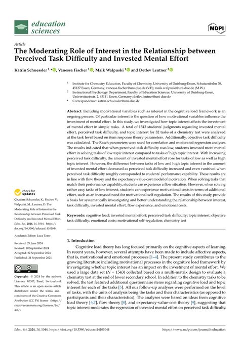 Pdf The Moderating Role Of Interest In The Relationship Between