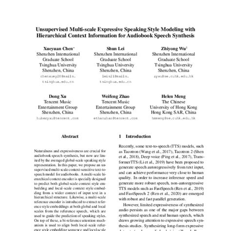 Unsupervised Multi Scale Expressive Speaking Style Modeling With