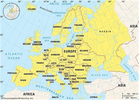 Europe Countries Map Guide Of The World