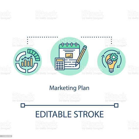 마케팅 계획 개념 아이콘입니다 매출 증가 이익 성장 전략 아이디어 얇은 라인 일러스트 회사 재무 목표 달성 벡터 절연 윤곽선 Rgb 색상 드로잉 편집 가능한 스트로크 0명에