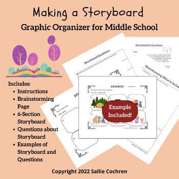 Making A Storyboard Graphic Organizer For Middle School Tpt