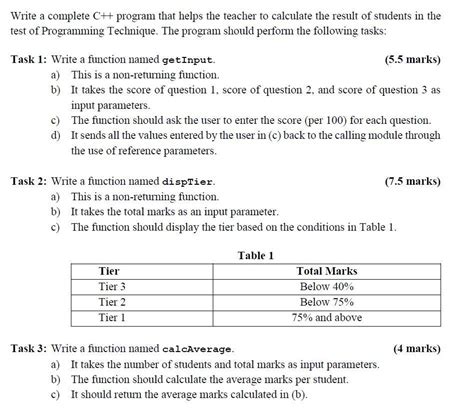 Solved Write A Complete Ch Program That Helps The Teacher To