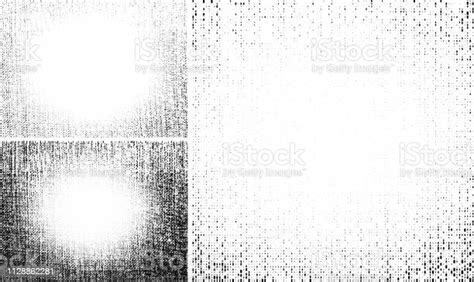 그런 지 가벼운 하프톤 텍스처입니다 구겨진된 삼 베 테두리입니다 그런 지 효과 캔버스 하프톤 원 점 패턴을 사용 하 여 프레임 섬유 배경입니다 벡터 일러스트 레이 션 더러