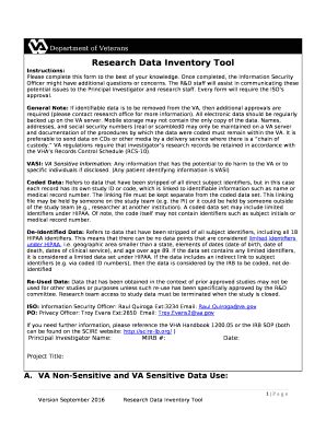Research Data Inventory Tool Doc Template PdfFiller