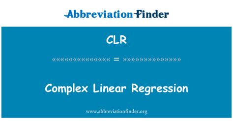 Clr 定义 复杂的线性回归 Complex Linear Regression
