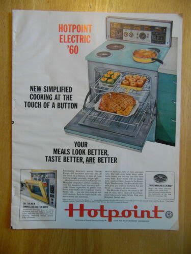 Vintage Hotpoint Stove Oven Kitchen Ad April 1960 Better Homes Gardens