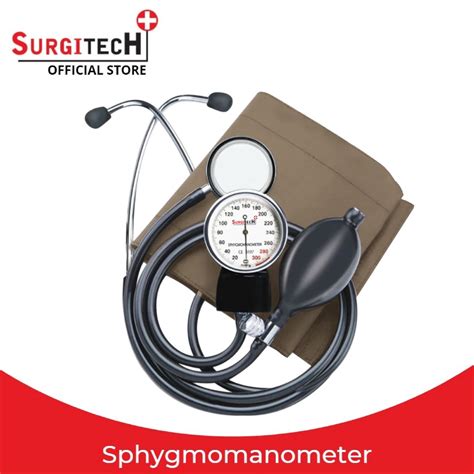 Surgitech High Quality Manual Bp Aneroid Sphygmomanometer With Double Head Stethoscope Shopee