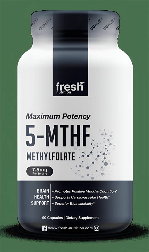 Fresh Nutrition L Methylfolate Supplement 7 5mg Dna Verified For Max Potency 90 Caps Walmart