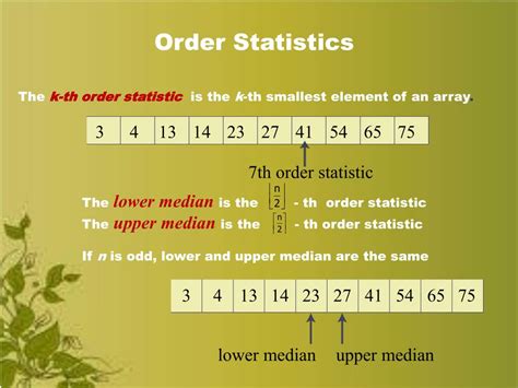 ppt median finding order statistics and quick sort powerpoint presentation id 2688197