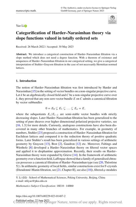 Categorification Of Hardernarasimhan Theory Via Slope Functions Valued