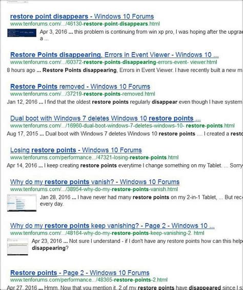 Restore Points Disappearing Errors In Event Viewer Windows 10 Forums